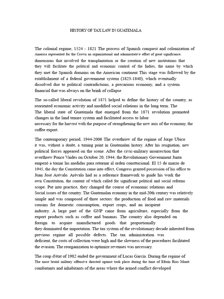 History of Tax Law in Guatemala | PDF | Taxes | Guatemala