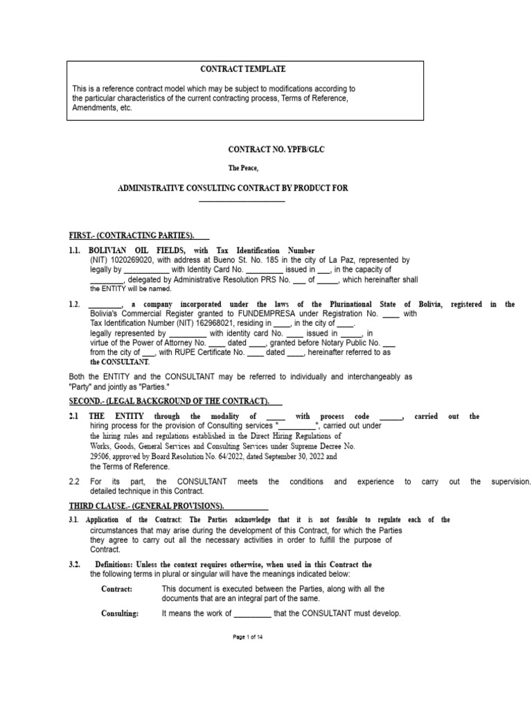 Administrative Consulting Contract Template | PDF | Assignment (Law ...