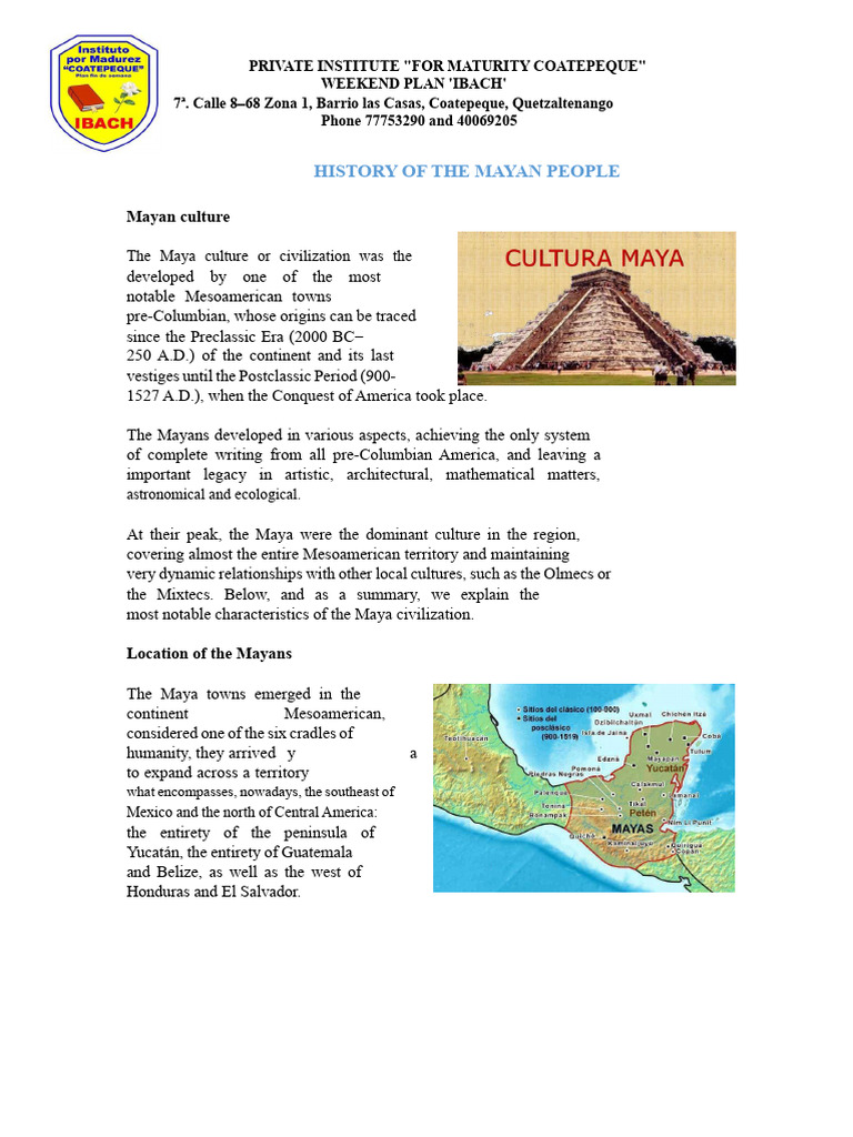 Maya Culture 1st First Basic | PDF | Maya Civilization | Mesoamerica