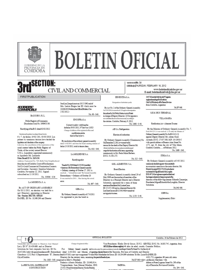 Resignation and Appointments in Córdoba | PDF | Business