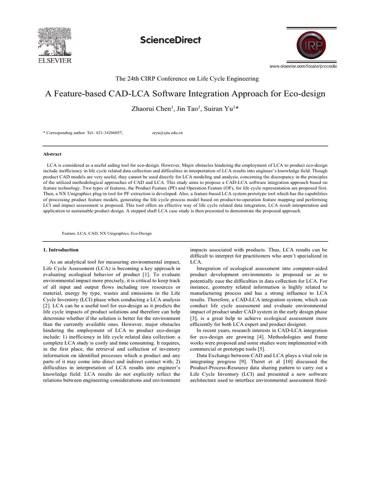 Integration of CAD and LCA in Design | PDF | Sustainable Development ...