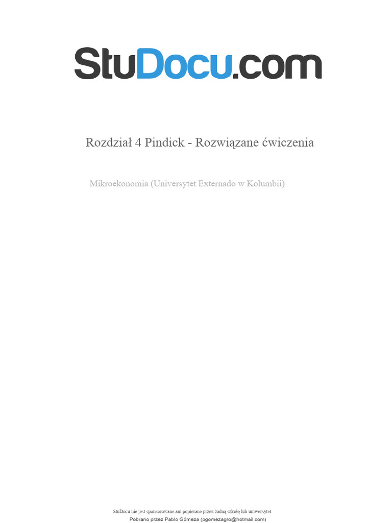 Rozdział 4 Pindick Rozwiazane Cwiczenia | PDF