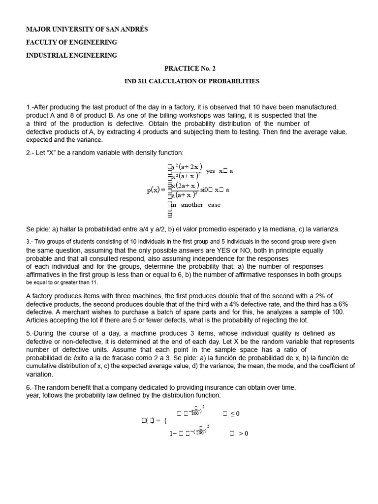Pract 2 sem II 2023 | PDF | Probability Distribution | Probability Density Function