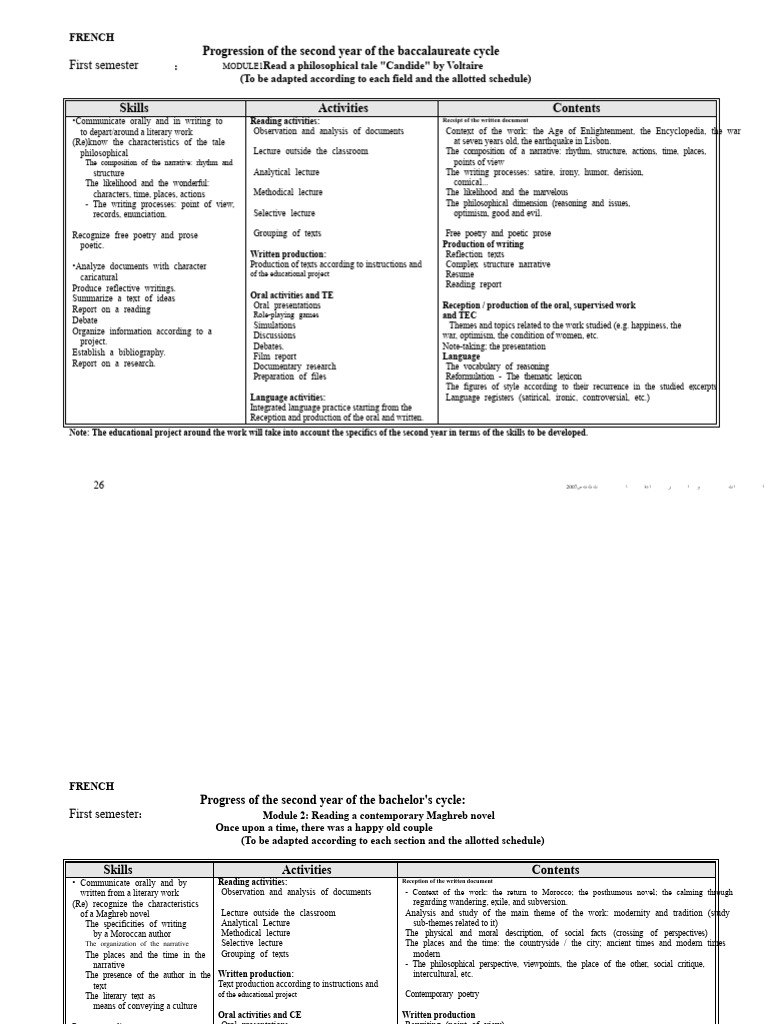 Baccalaureate French Curriculum Overview | PDF | Narrative | Candide