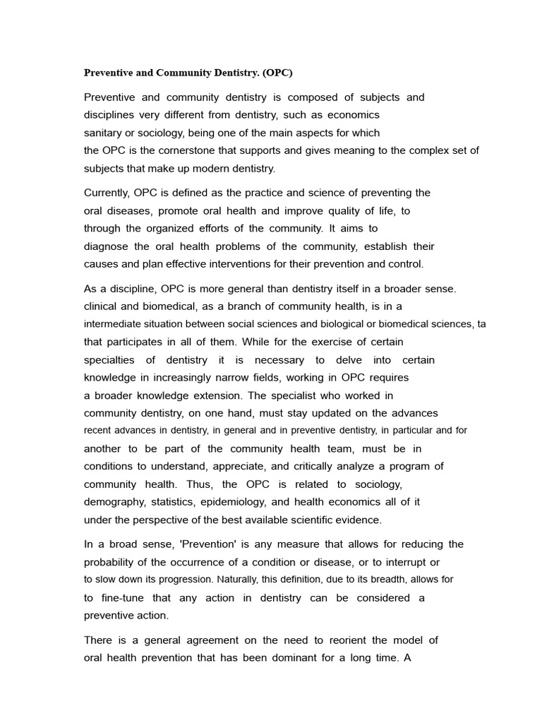Preventive and Community Dentistry | PDF | Dentistry | Community