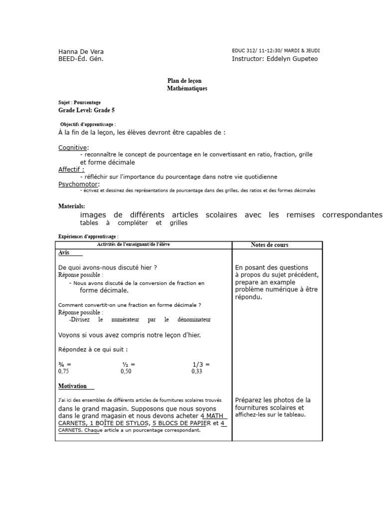 Leçon sur les Pourcentages en Mathématiques | PDF | Pourcentage | Nombre