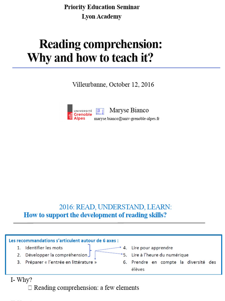 White Comprehension in Reading Why and How To Teach It | PDF | Reading ...