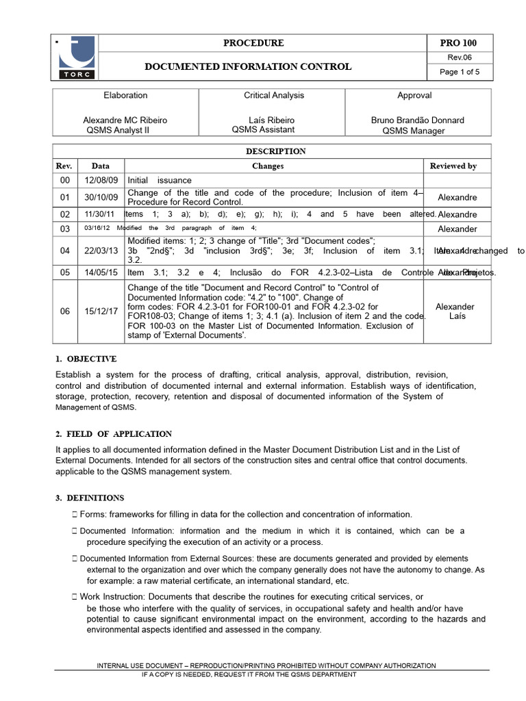 Documented Information Control Procedure | PDF | Specification ...