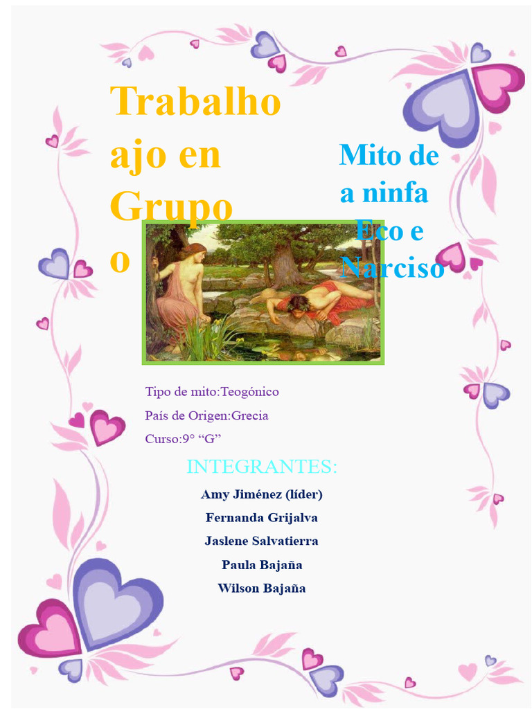 OS ELEMENTOS DO MITO DE ECO E NARCISO | PDF