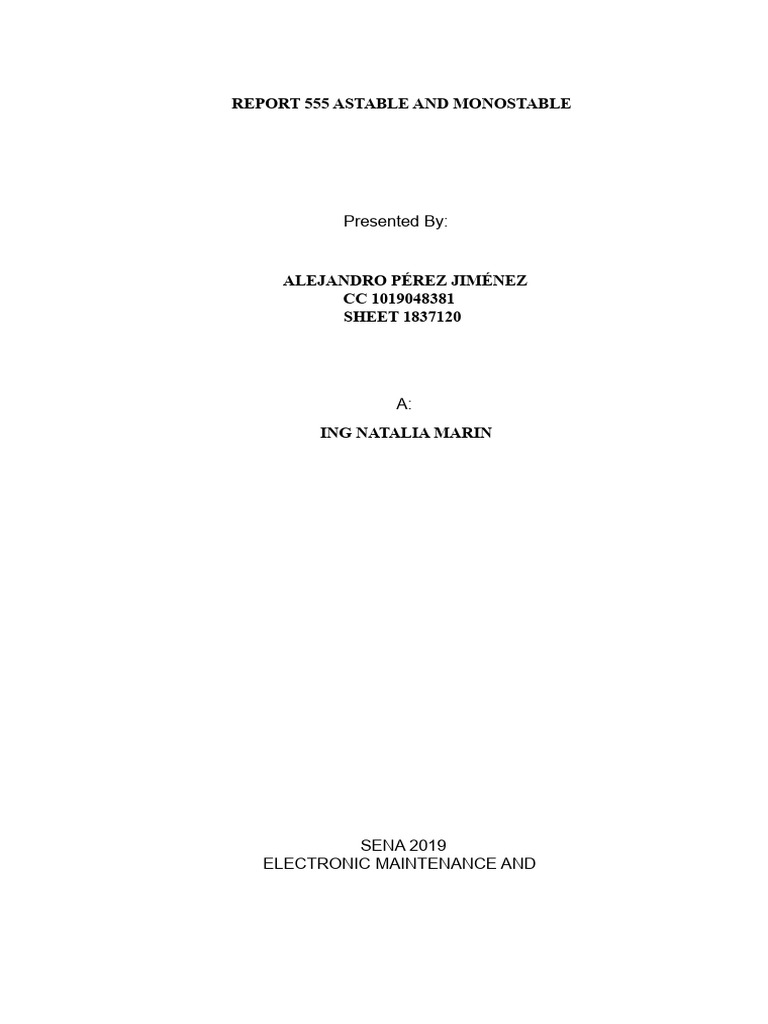 555 Timer: Astable & Monostable Modes | PDF | Electronics | Electrical ...