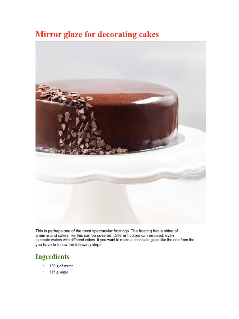 Chocolate Mirror Glaze Recipe Guide | PDF