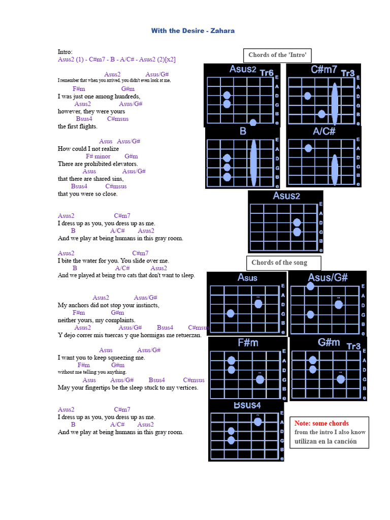 With The Desire Zahara Lyrics and Chords PDF | PDF