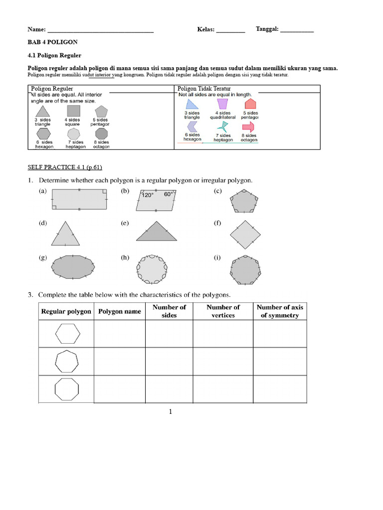 KSSM Matematika Kelas 2 Bab 4 Poligon | PDF