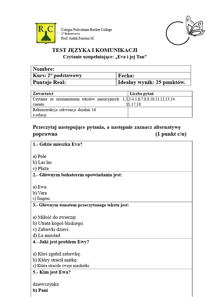Test Eva I Jej Tan | PDF