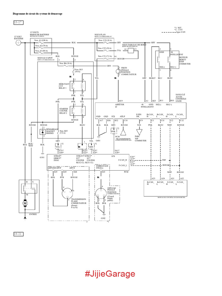 Schéma Circuit Démarrage Automobile | PDF | Ingénierie mécanique ...