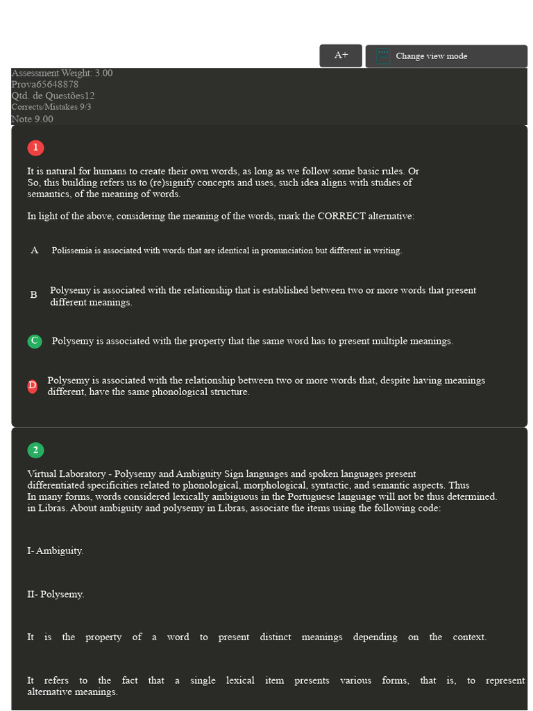 ANSWER KEY - Semantics and Pragmatics of Languages - Final Assessment (Objective) - Individual ...