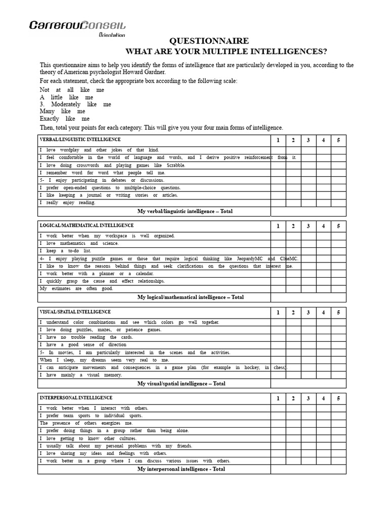 Multiple Intelligences | PDF | Intelligence | Behavioural Sciences