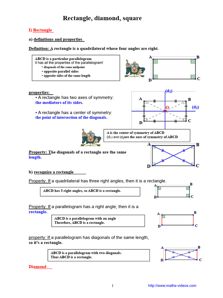 Special Parallelograms (5th Grade) | PDF | Rectangle | Geometric Shapes