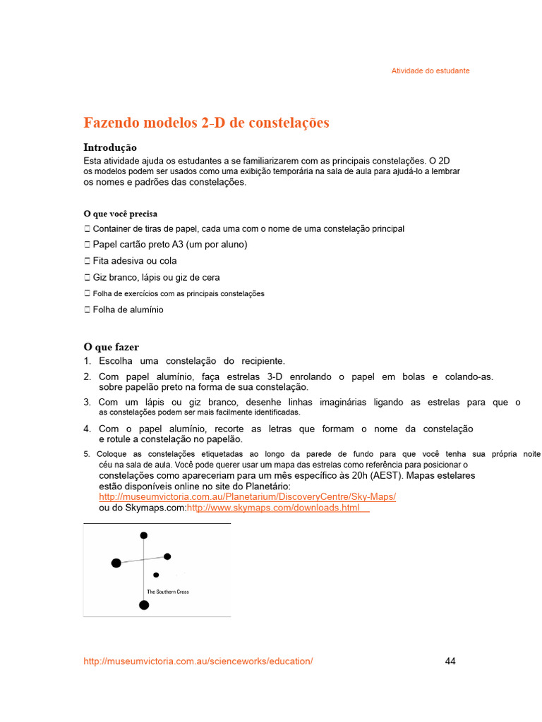 Modelos 2D de Constelações para Estudantes | PDF | Céu noturno | Sol