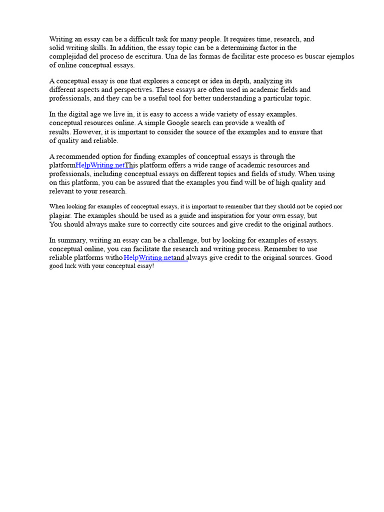 Examples of Conceptual Essays | PDF | Essays | Cognition