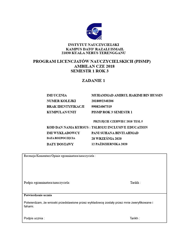 Zadanie 1 Muhammad Amirul Hakimi Bin Hussin | PDF