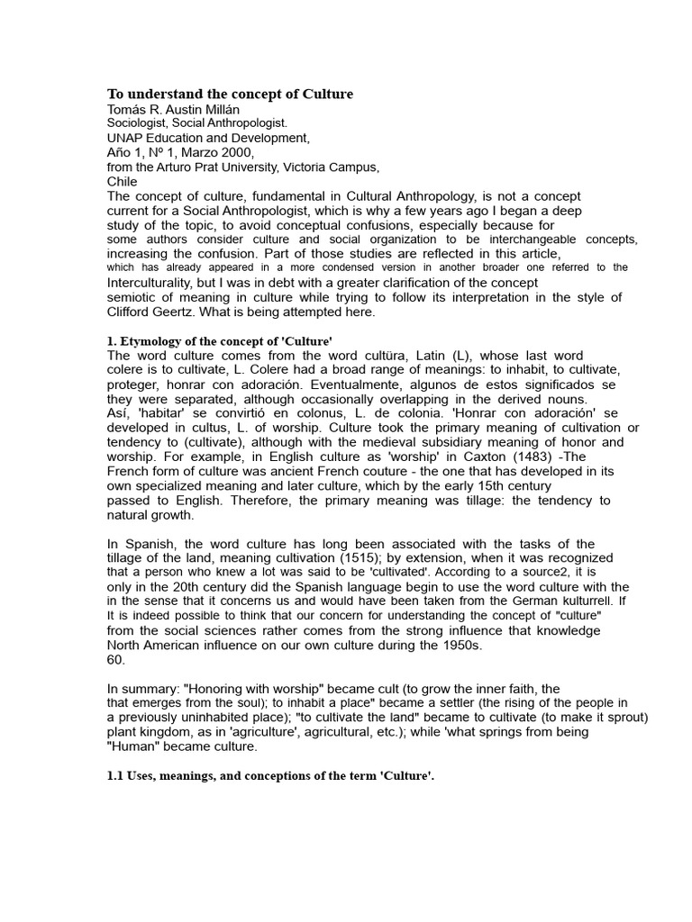 Understanding the Concept of Culture | PDF | Anthropology | Mind