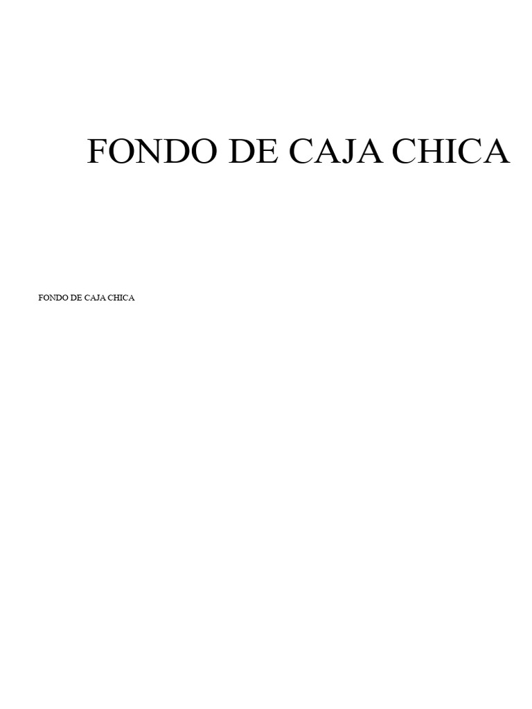 FONDO DE CAJA MENOR | PDF | Contabilidad | Bancos