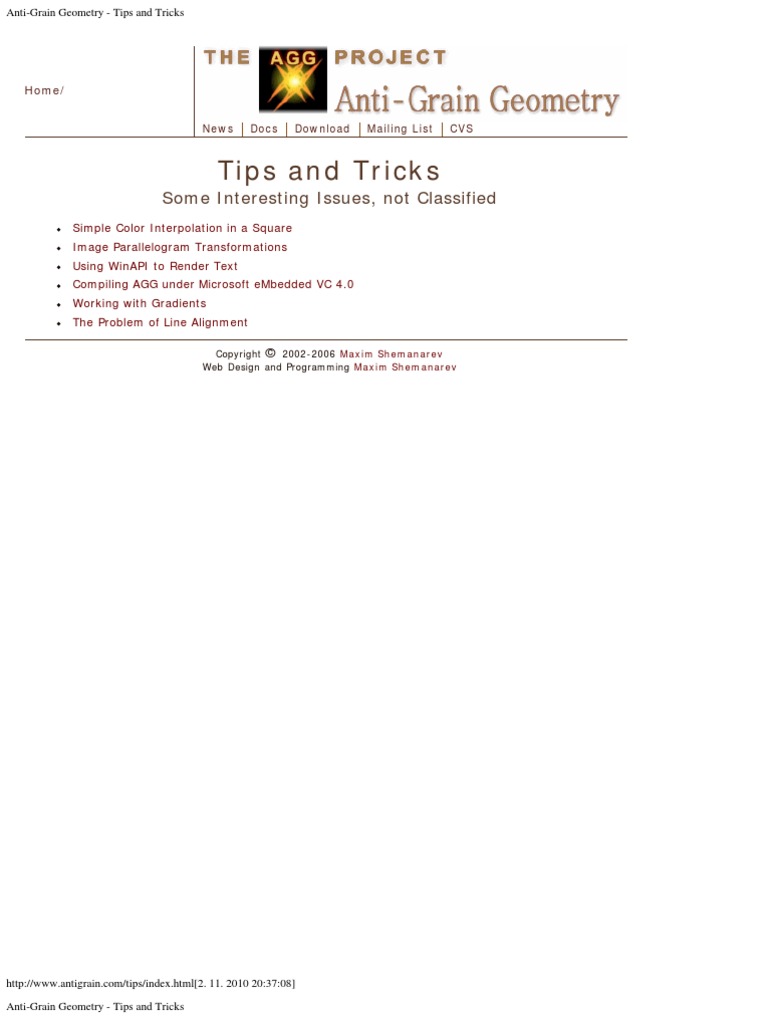 Anti-Grain Geometry - Tips and Tricks | PDF | Typefaces | Areas Of ...