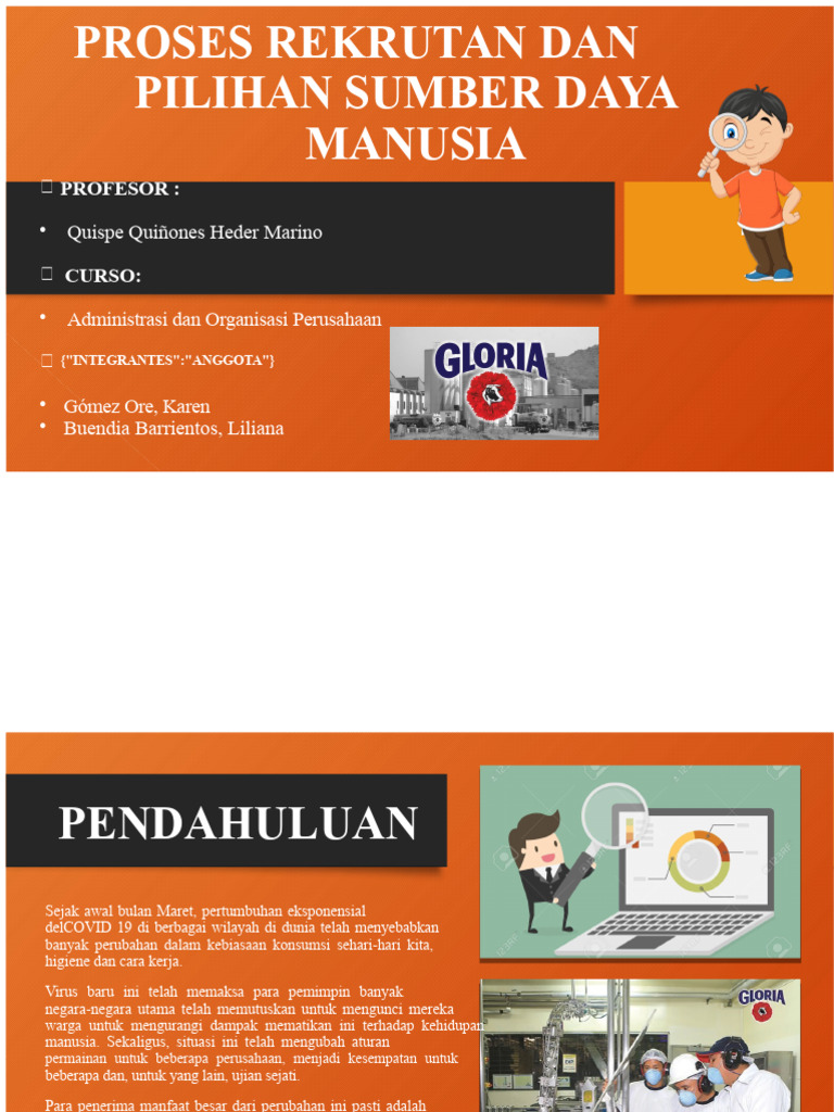 Proses Rekrutmen dan Seleksi Sumber Daya Manusia Perusahaan Gloria | PDF