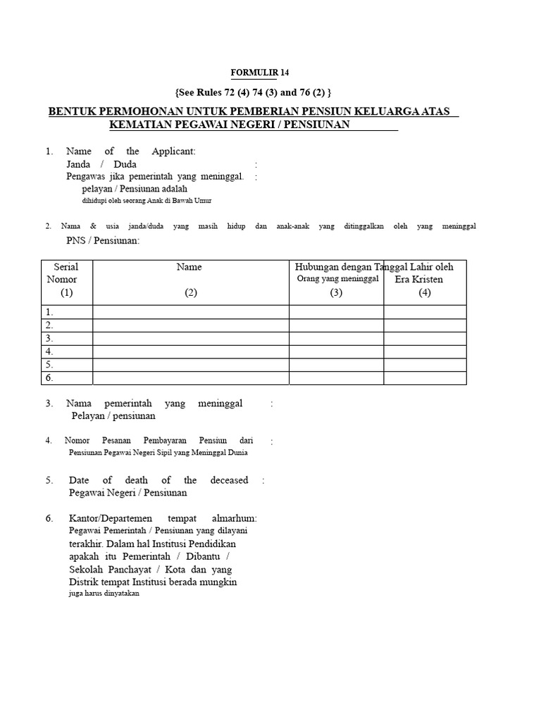 Formulir 14 | PDF