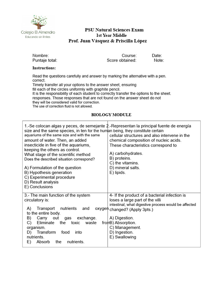 First Year Middle School Science Essay N°2 | PDF | Atoms | Electron