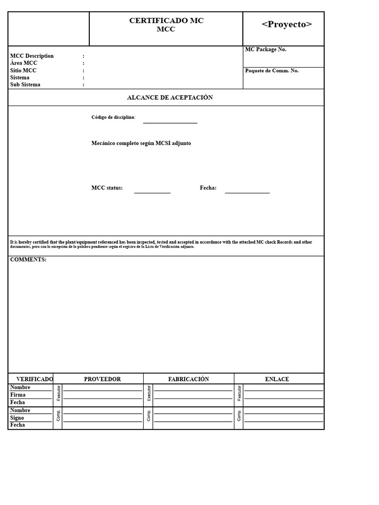 Certificado de MC | PDF