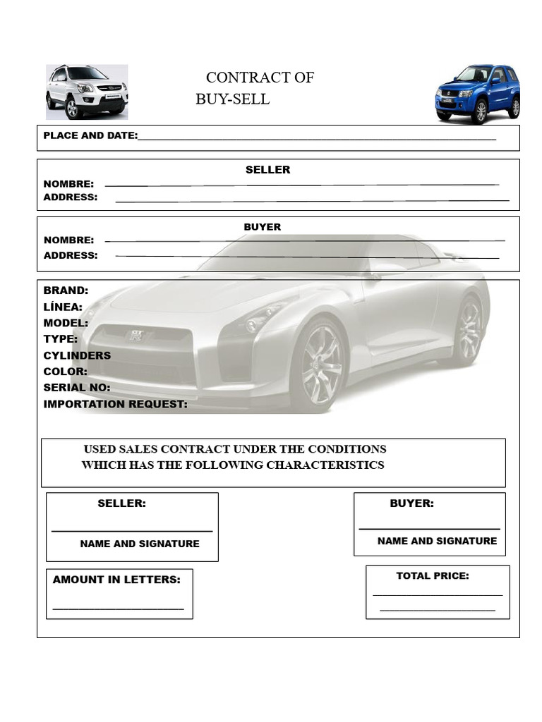 Used Vehicle Buy-Sell Contract Template | PDF