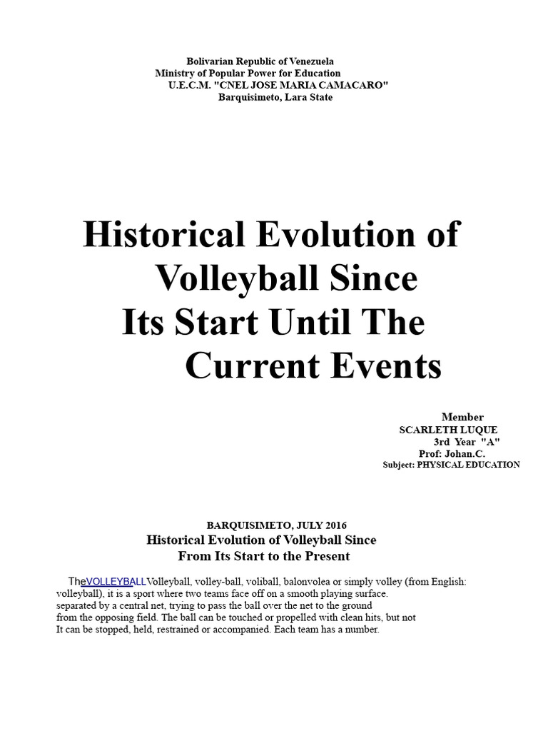 Evolution of Volleyball History | PDF | Volleyball | Athletic Sports
