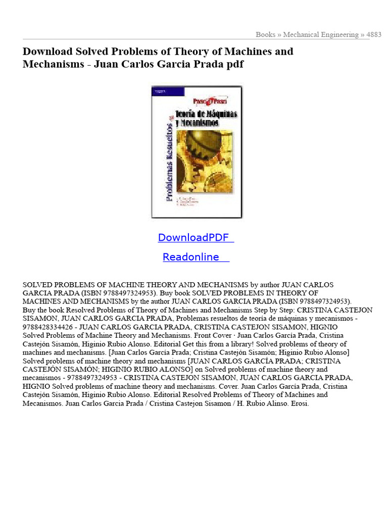 Solved Problems in Machine Theory PDF | PDF
