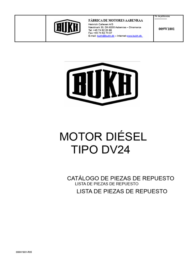 Repuestos Motor Diésel Bukh DV24 | PDF | Arandela (Hardware) | Bomba