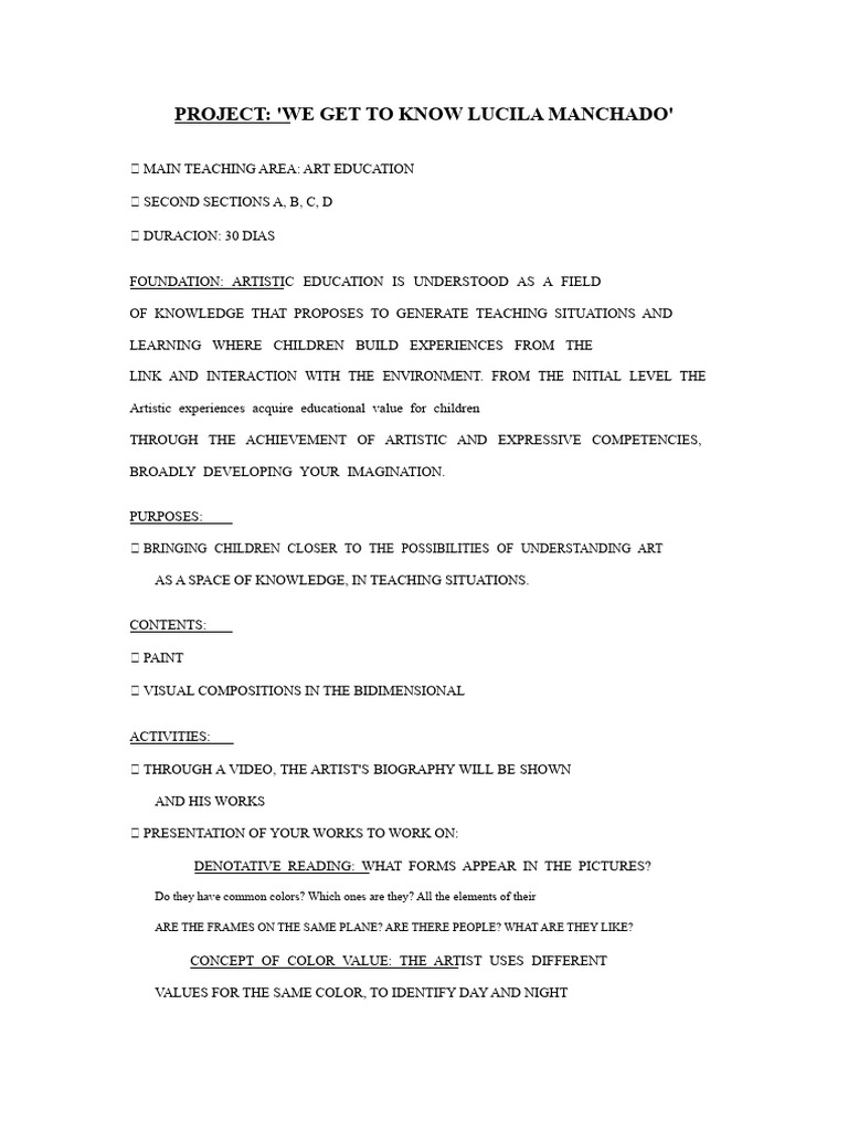 Lucila Manchado Project | PDF | Knowledge | Composition (Visual Arts)