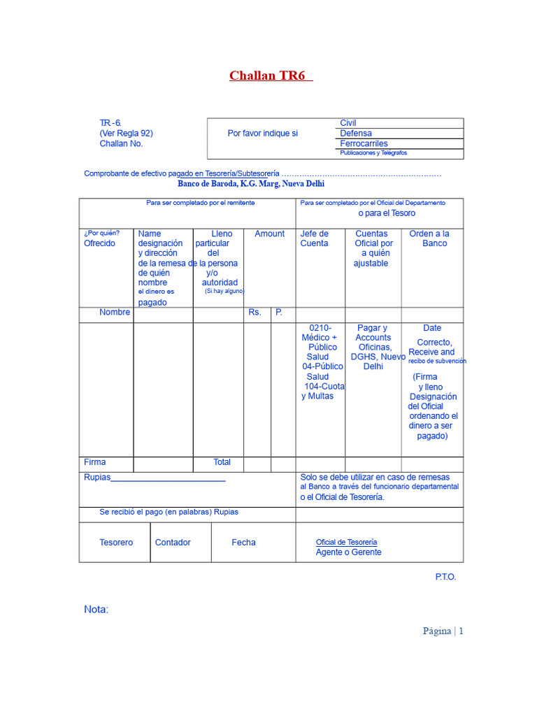 Challan TR6 | PDF | Bancos | Dinero