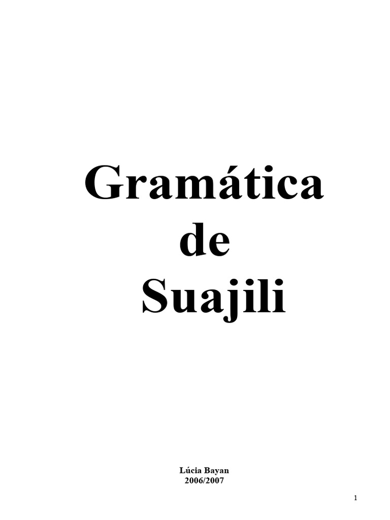 Gramática del Suajili: Fonología y Morfología | PDF | Verbo | Pronombre