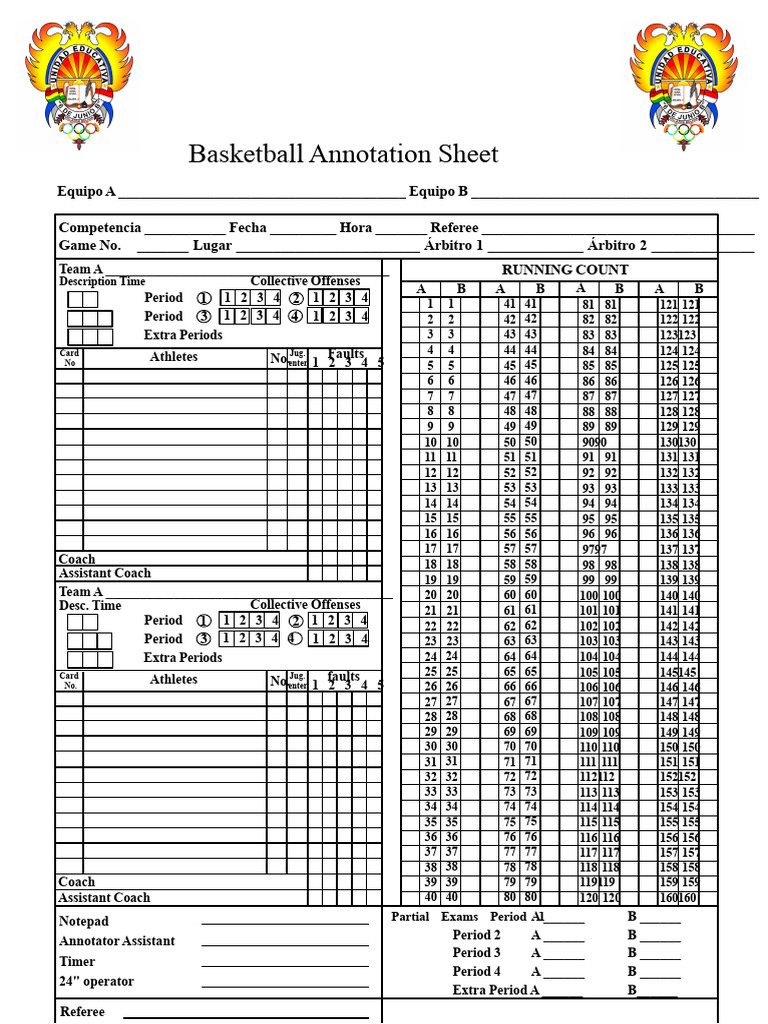 Basketball Annotation Sheet | PDF | Sports | Team Sports