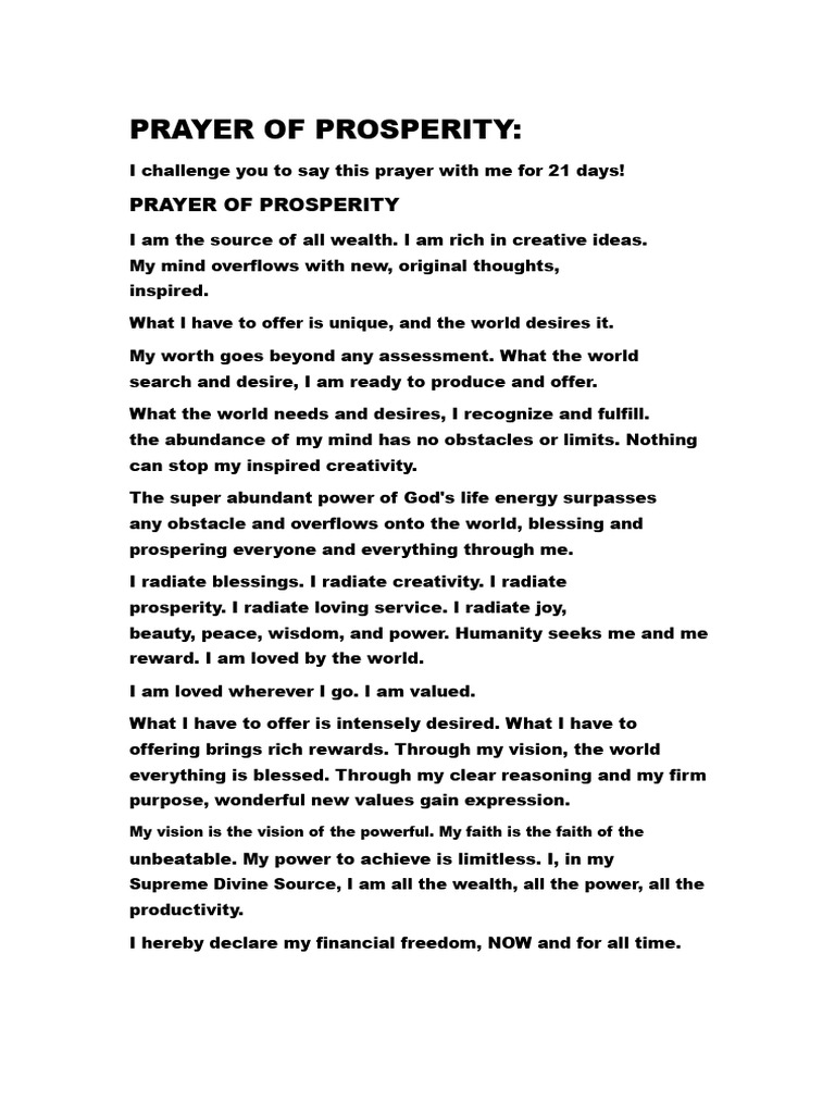 Prayer Prosperity | PDF