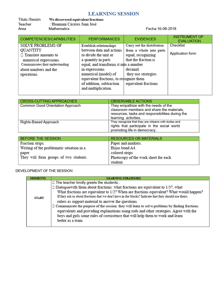 SESSION equivalent fractions. | PDF | Learning | Mathematics