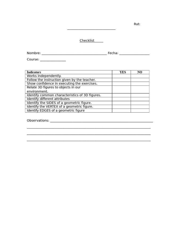 Checklist For 2D-3D Figures | PDF