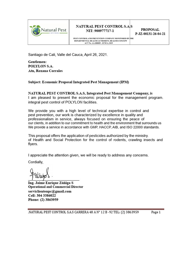 Pest Control Proposal | PDF | Pest Control | Pest (Organism)