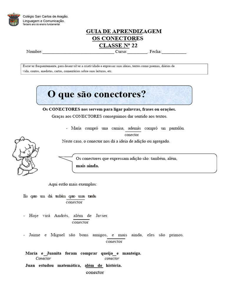 Conectores na Linguagem: Guia para Crianças | PDF