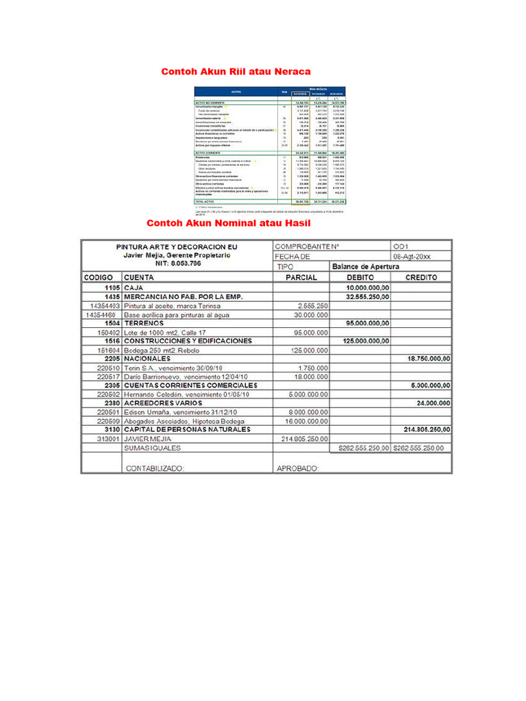Contoh Akun Riil Atau Neraca | PDF