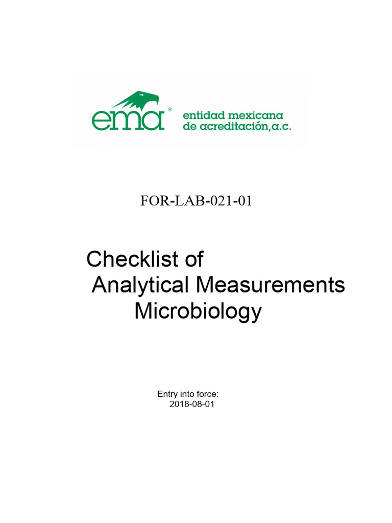 Microbiology Analytical Measurements Checklist | PDF | Microbiology