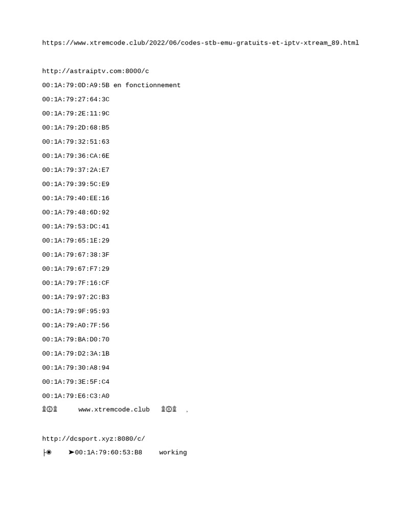 Codes IPTV et STB Emu Gratuits | PDF | Android (Système d'exploitation ...