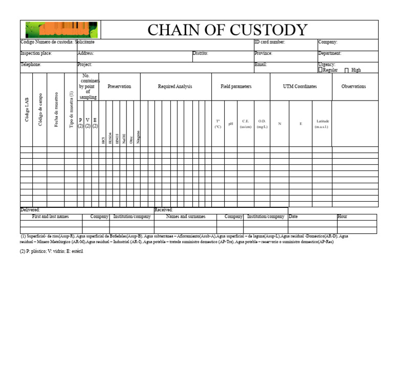 Chain of Custody | PDF