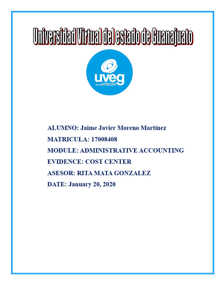 Administrative Accounting and Decision Making Cost Center | PDF ...